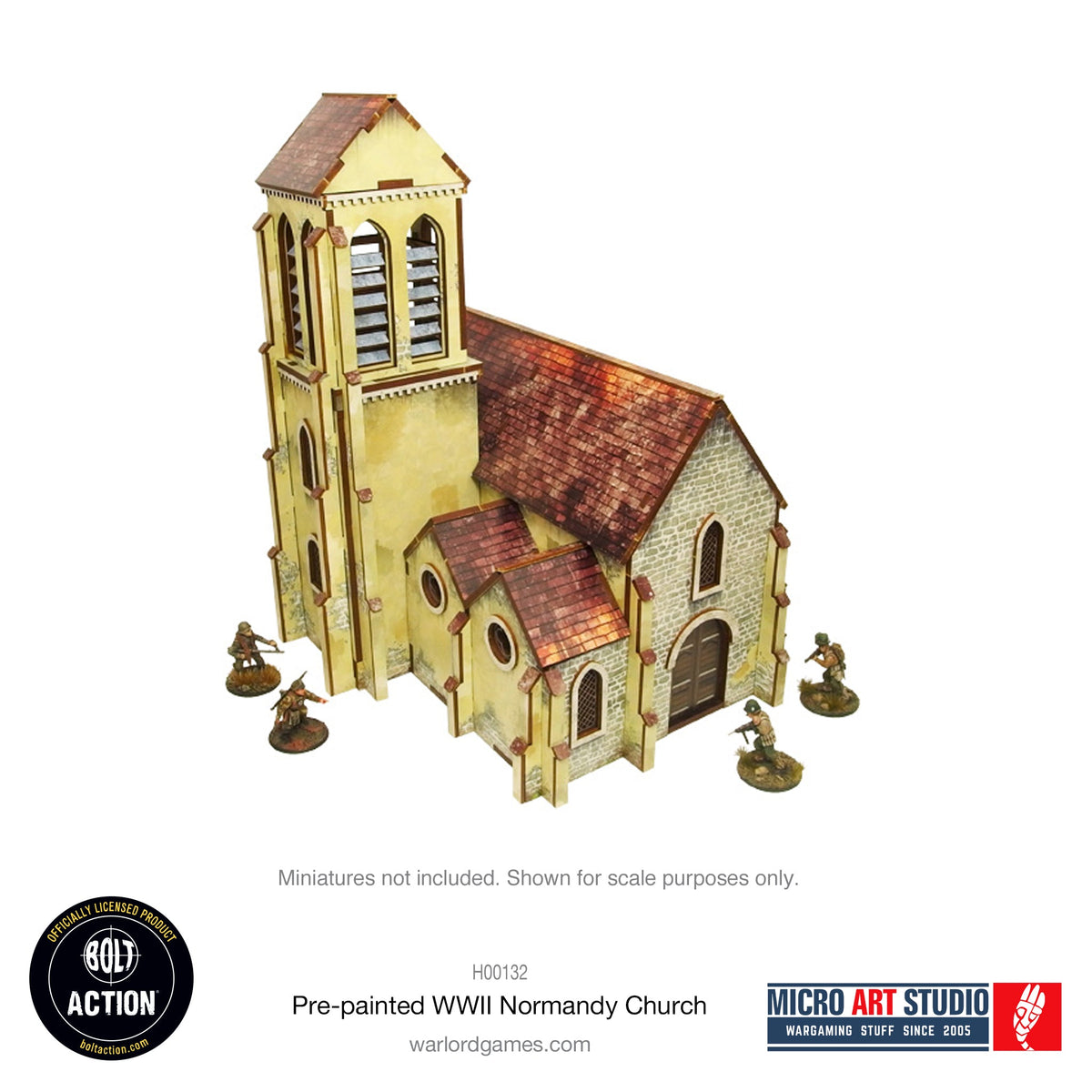 Bolt Action: Pre-Painted WW2 Normandy Church – Pandemonium Games