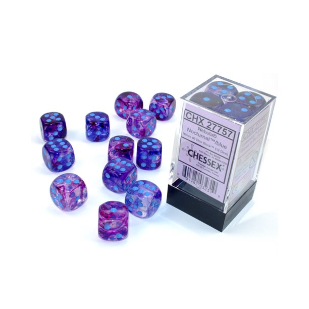 Chessex d6 Cube - Nebula Nocturnal/Blue Luminary – Pandemonium Games
